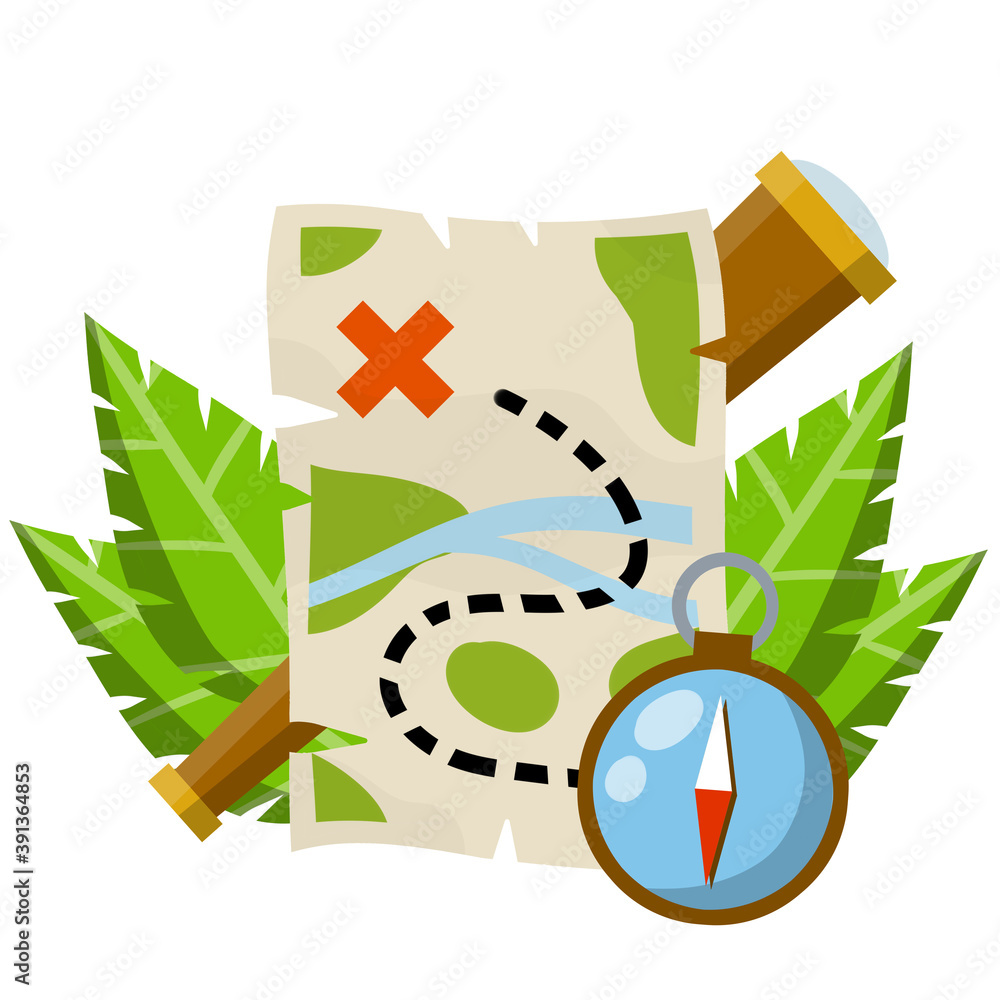 Pirate Treasure Map Compass