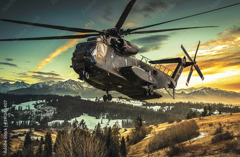 german heavy lift transport helicopter Stock Photo | Adobe Stock