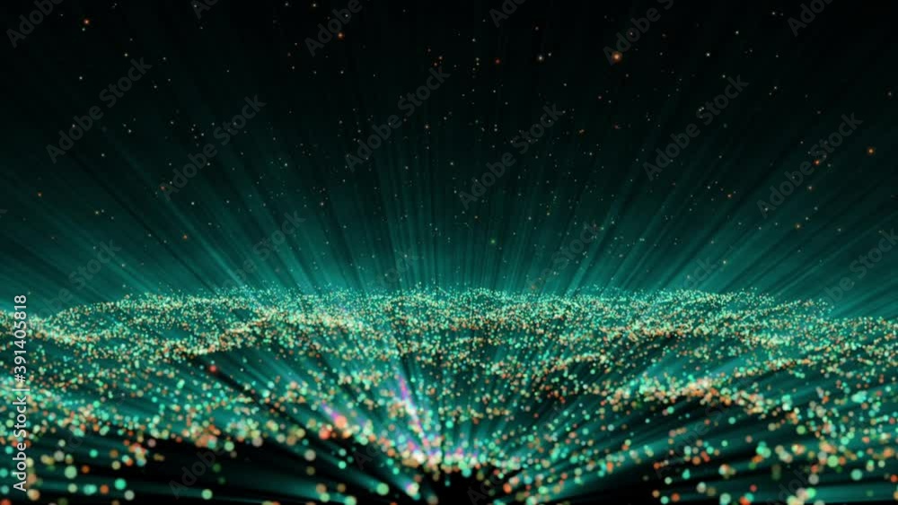 Abstract Futuristic Visual Of Luminous Spot Stream. Cosmic Shining 3D ...