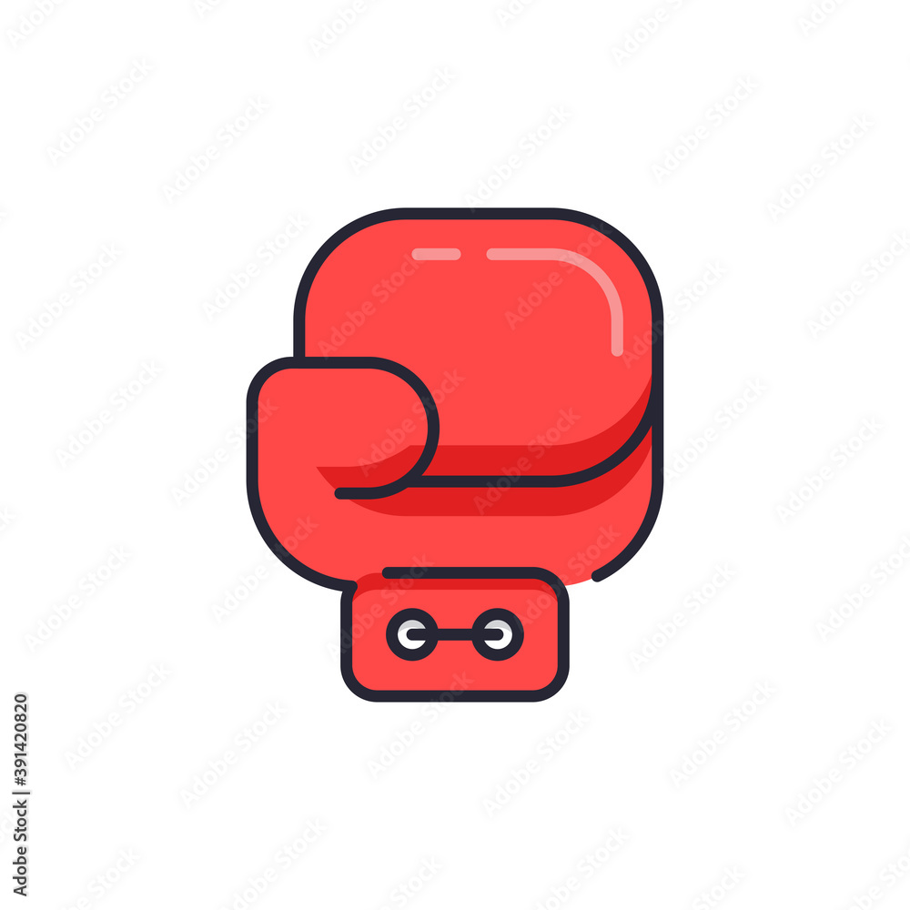 Boxing glove lcon. Sport equipment symbol, line, color, outline style ...