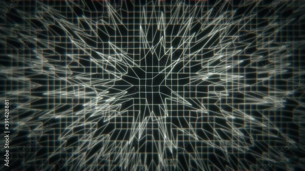 Graphic Virtual Mesh. Abstract 3D Monochrome Waving Grid. Render Of ...