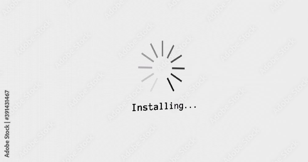 Install bar progress circle computer screen animation loop isolated on ...