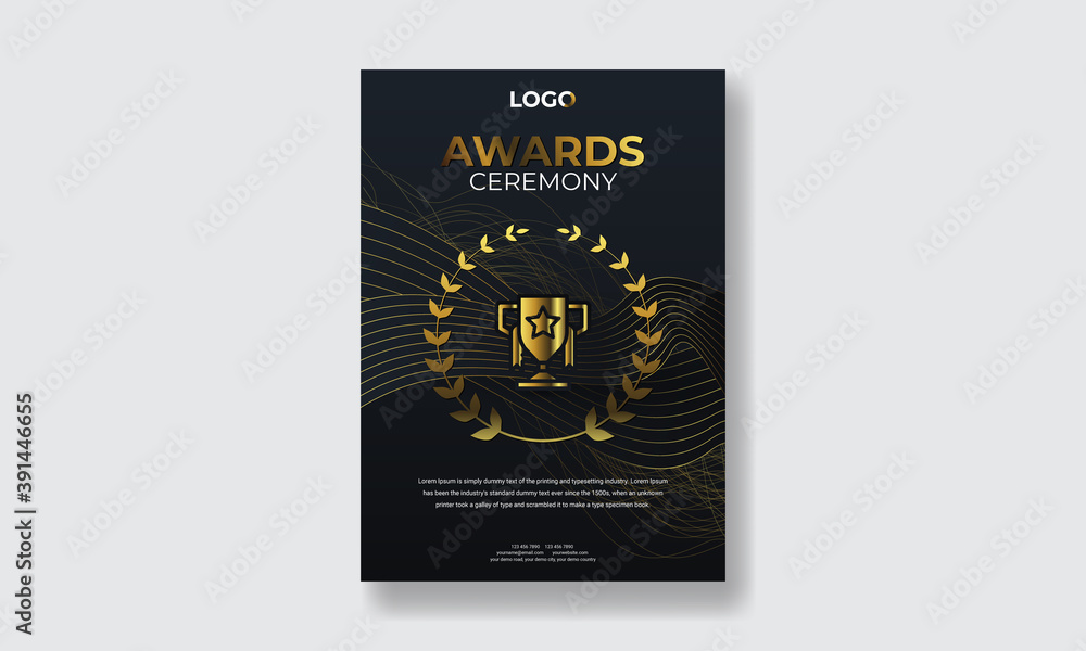 award ceremony invitation flyer poster template. Stock Vector | Adobe Stock