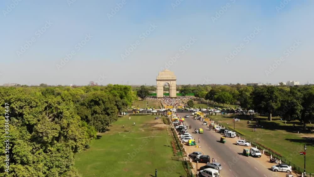 India Gate Monument New Delhi Aerial Stock Video | Adobe Stock