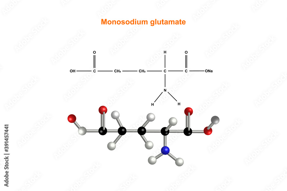 molecular structure of monosodium glutamate vector design illustration ... molecular structure of monosodium glutamate vector design illustration ...