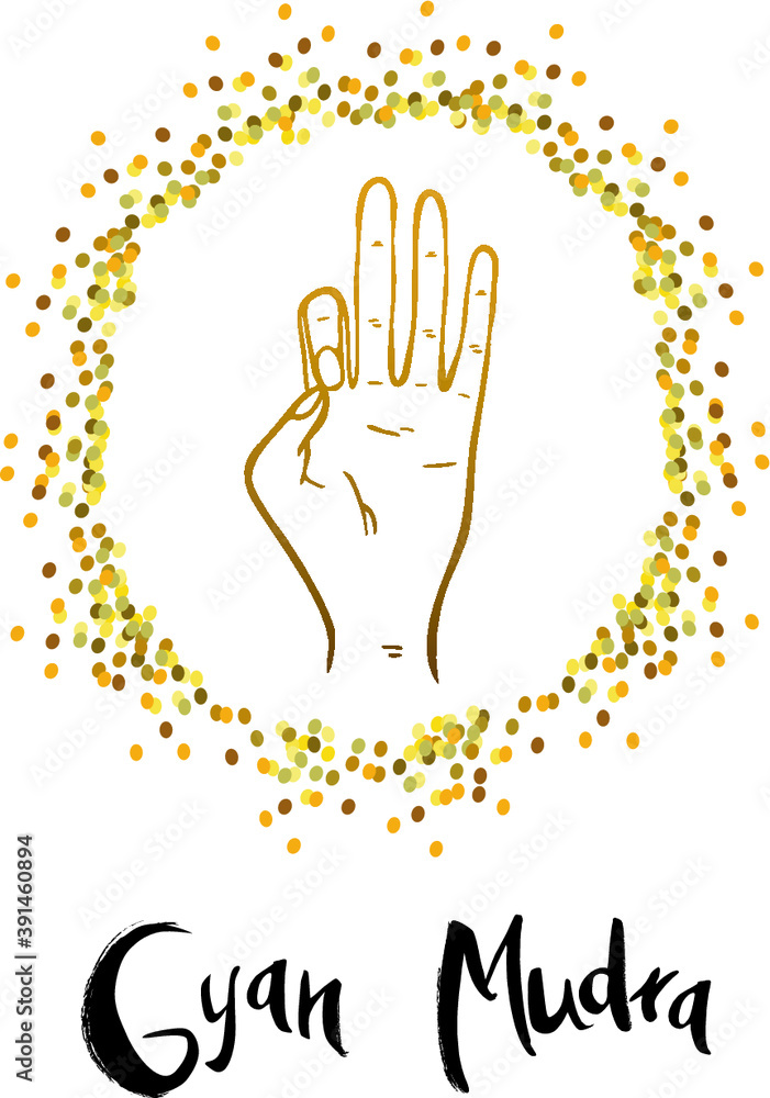 Vetor de Vector illustration of Gyan mudra - the mudra of knowledge ...