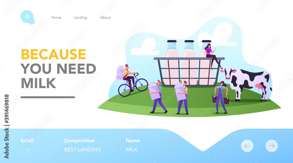 Milkman Landing Page Template. Characters Working on Animal Farm ...