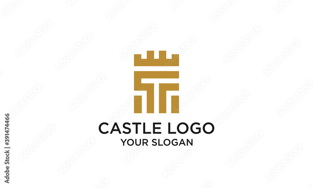 T Castle Logo Design Stock Vector | Adobe Stock