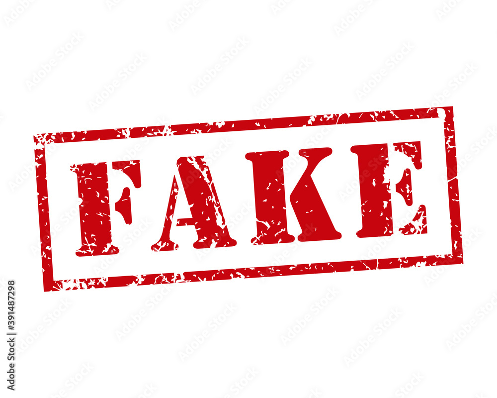 Fake rubber stamp icon. Grunge style texture. Red vintage seal. Aged ...