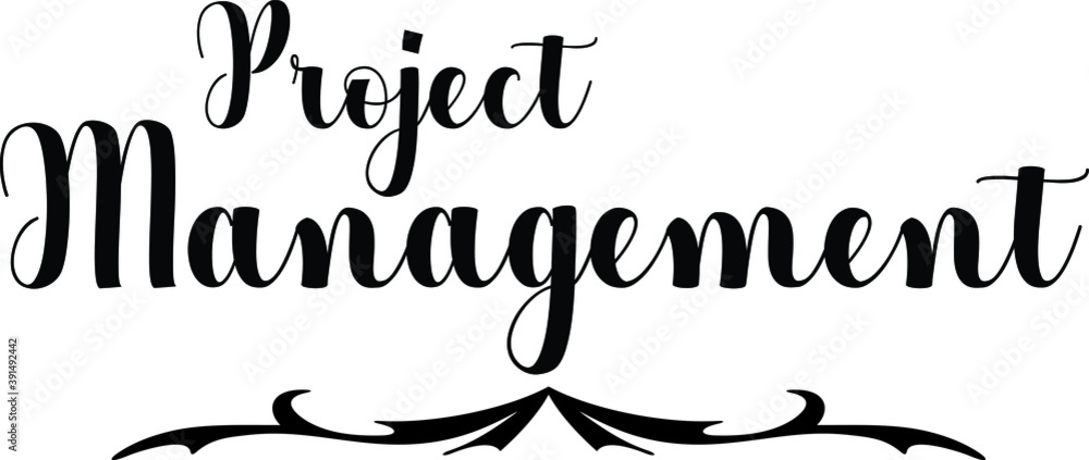 Project Management Bold Calligraphy Black Color Text On White ...