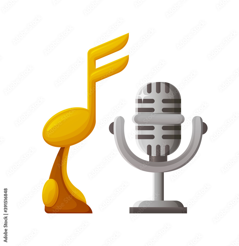 Awards made of gold and silver vector, trophy for winner of contest ...