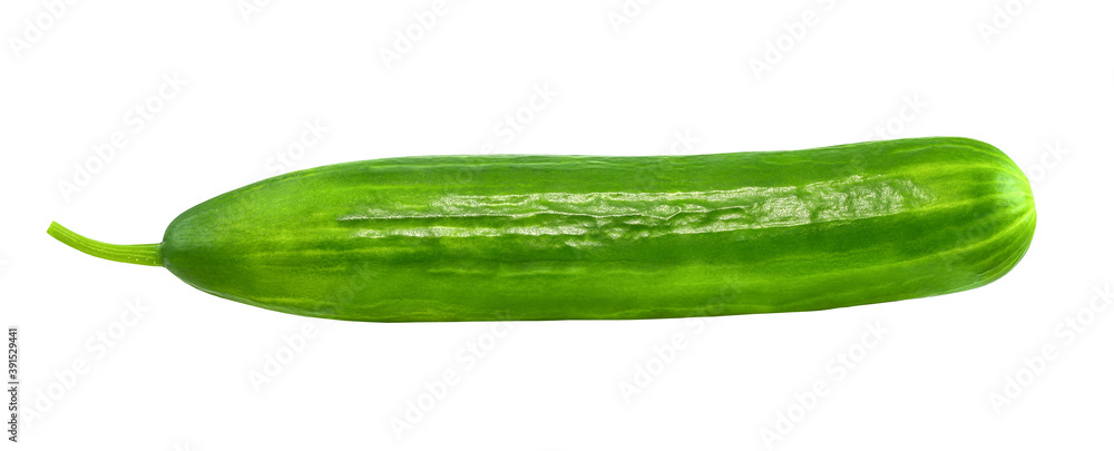 Cucumber whole one, green isolated on a white background with clipping ...
