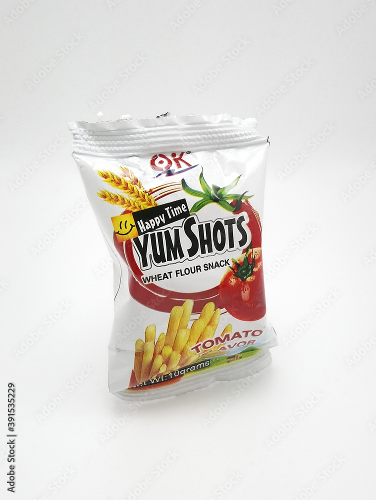 Foto de Happy time yum shots wheat flour snacks tomato flavor in Manila, Philippines do Stock ...