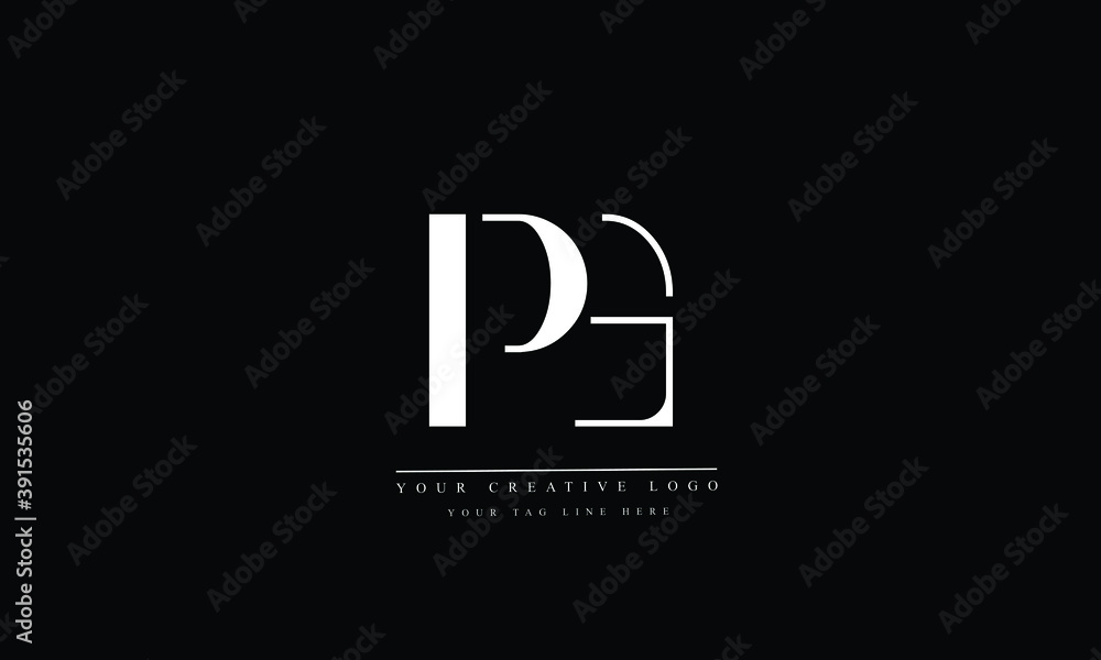 PG, GP, P, G Letter Logo Design with Creative Modern Trendy Typography ...