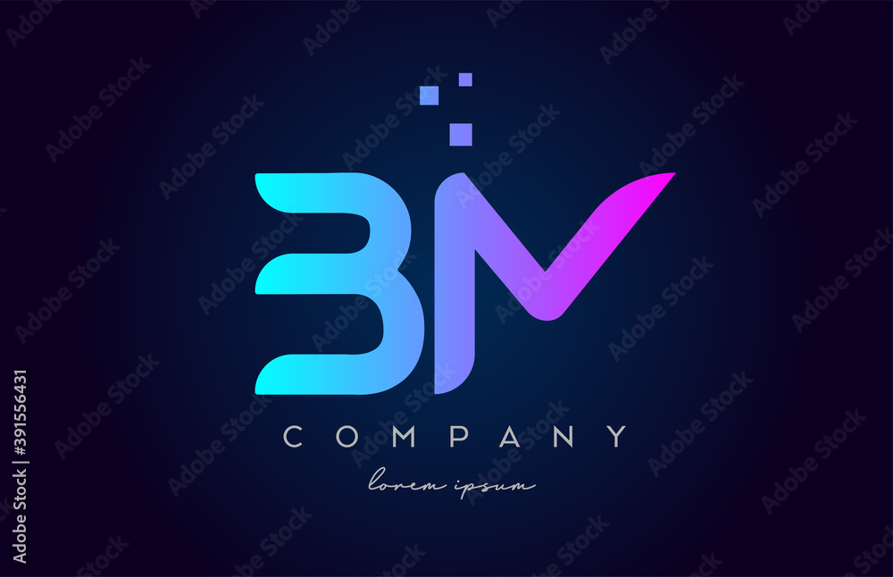 BM B M alphabet letter logo icon combination. Creative design for ...