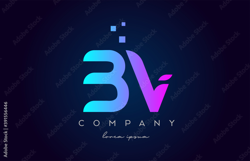 BV B V alphabet letter logo icon combination. Creative design for ...