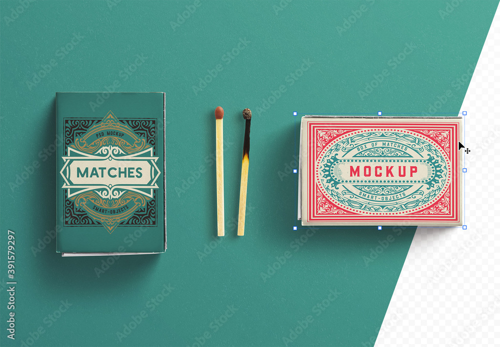 Box of Matches Mockup Stock Template | Adobe Stock