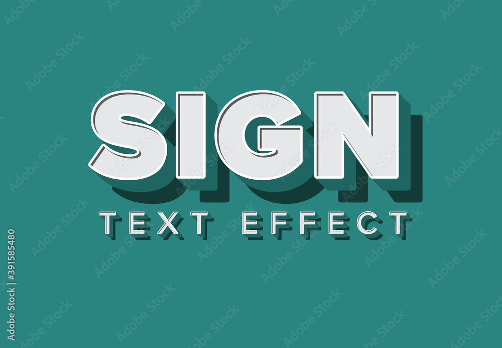 Sign 3D Text Style Effect Stock Template | Adobe Stock