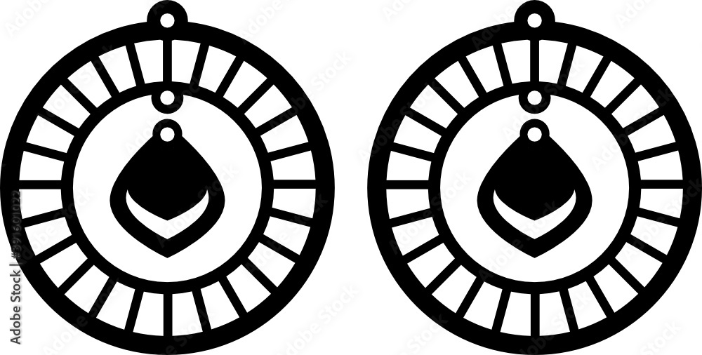 round ring earrings template svg vector cut file for cricut and ...