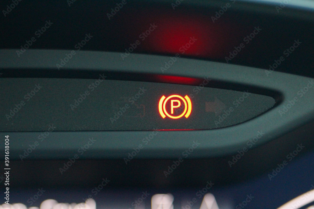 Red parking / e-brake lamp Stock Photo | Adobe Stock