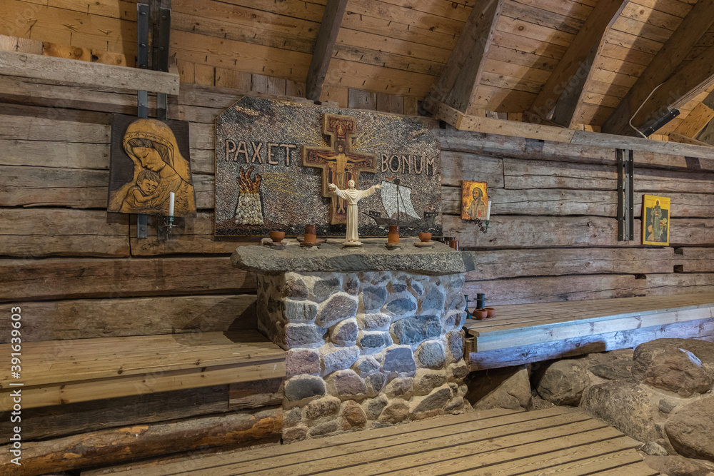 Finland, Aland Islands, Kokar, August 2019: the oldest Franciscan ...
