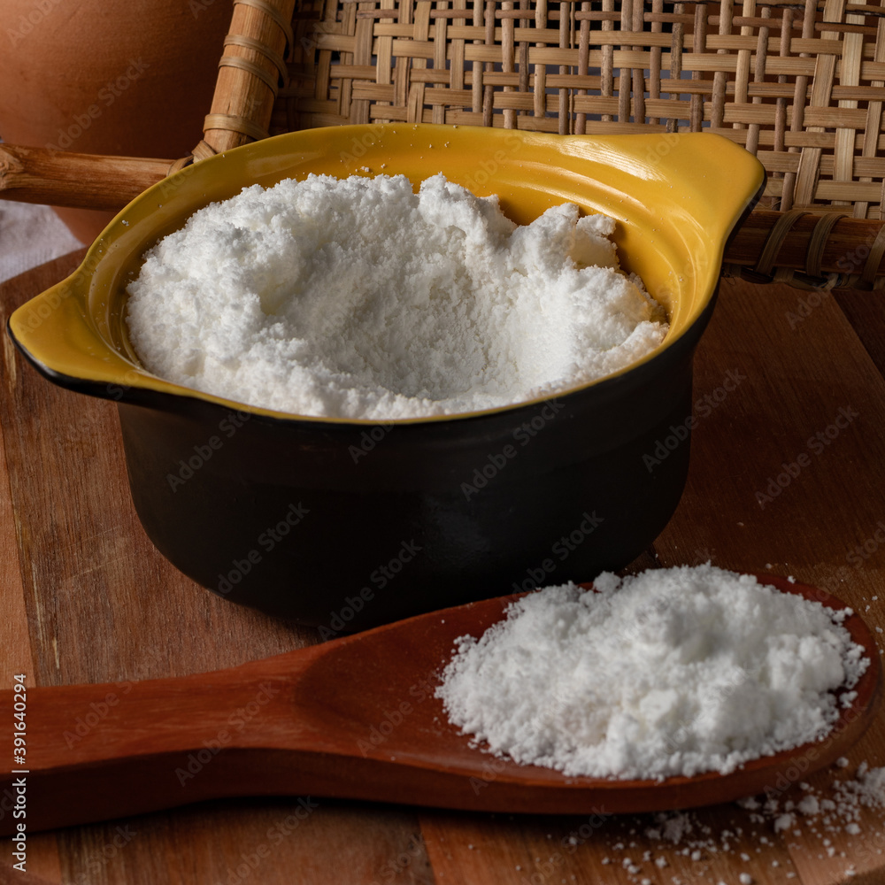 Tapioca flour (Farinha de tapioca). Flour made from cassava starch ...