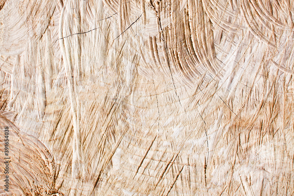 Wood carving texture. Wooden sculpture closeup. Scratched plank ...