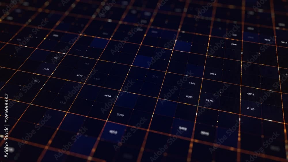Abstract Digital Background With Matrix Of Numeric Values Animation