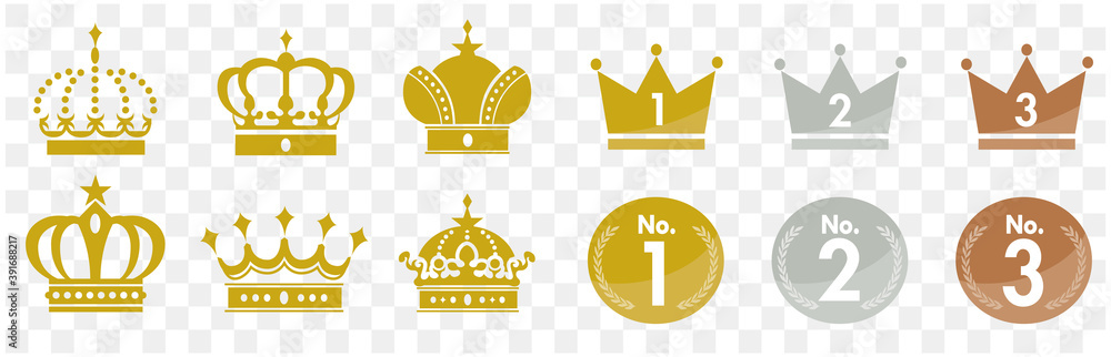 Gold Crown Icons Set Vector Stock Vector | Adobe Stock