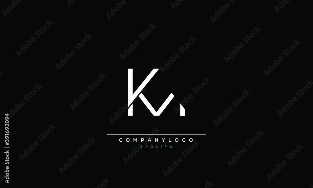 KVM Abstract initial monogram letter alphabet logo design Stock Vector ...