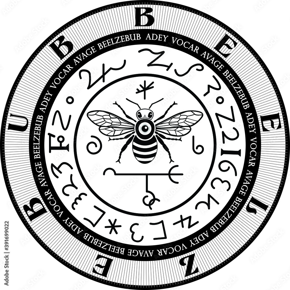 Fototapeta Vector Seal of Beelzebub Goetic Sigil Daemon Spirit from the ...
