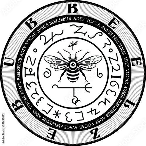 Fototapeta Vector Seal of Beelzebub Goetic Sigil Daemon Spirit from the ...