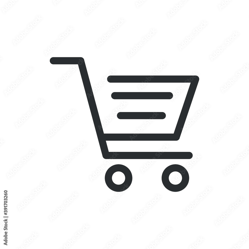 Shooping cart icon vector. Shooping cart icon isolated on white ...