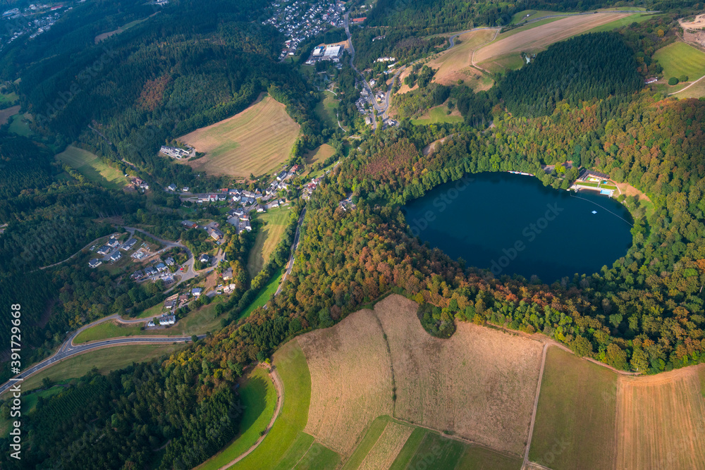Volcanic Lake, Maar, Vulkaneifel Nature Park and Geopark, Western Eifel ...