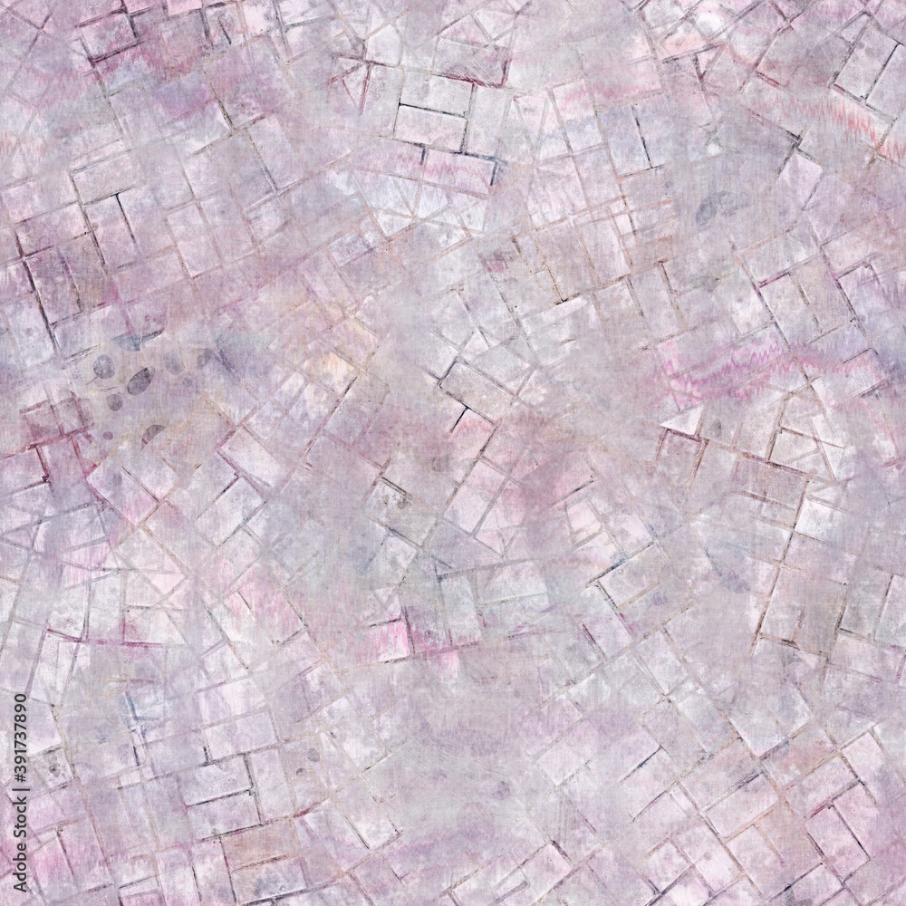 Seamless geometric mixed media collage design in old aged worn look ...