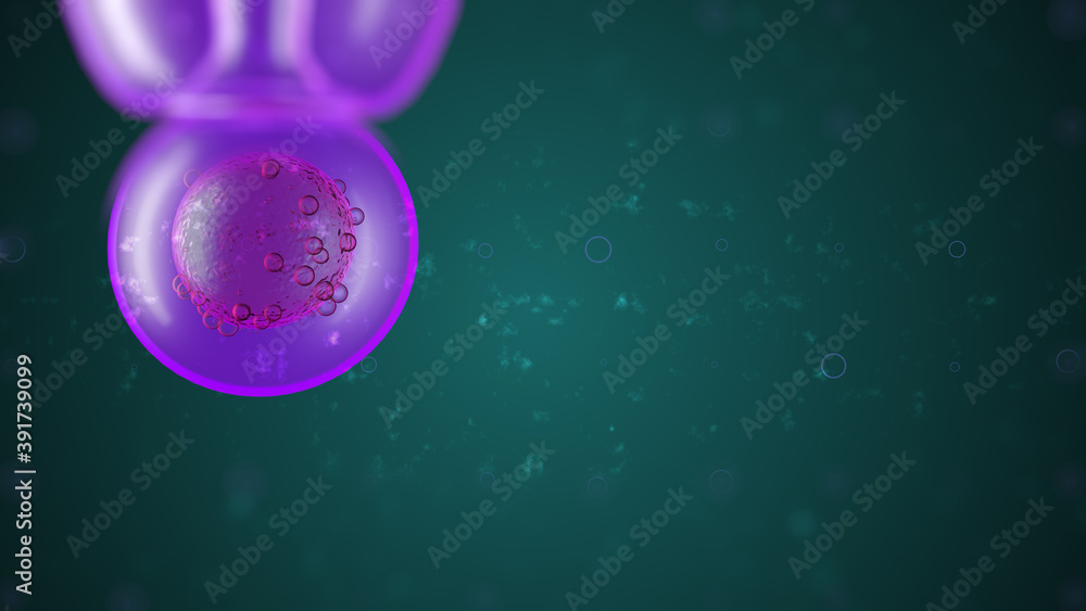 3d illustration of atom nucleus, that is the smallest constituent unit ...