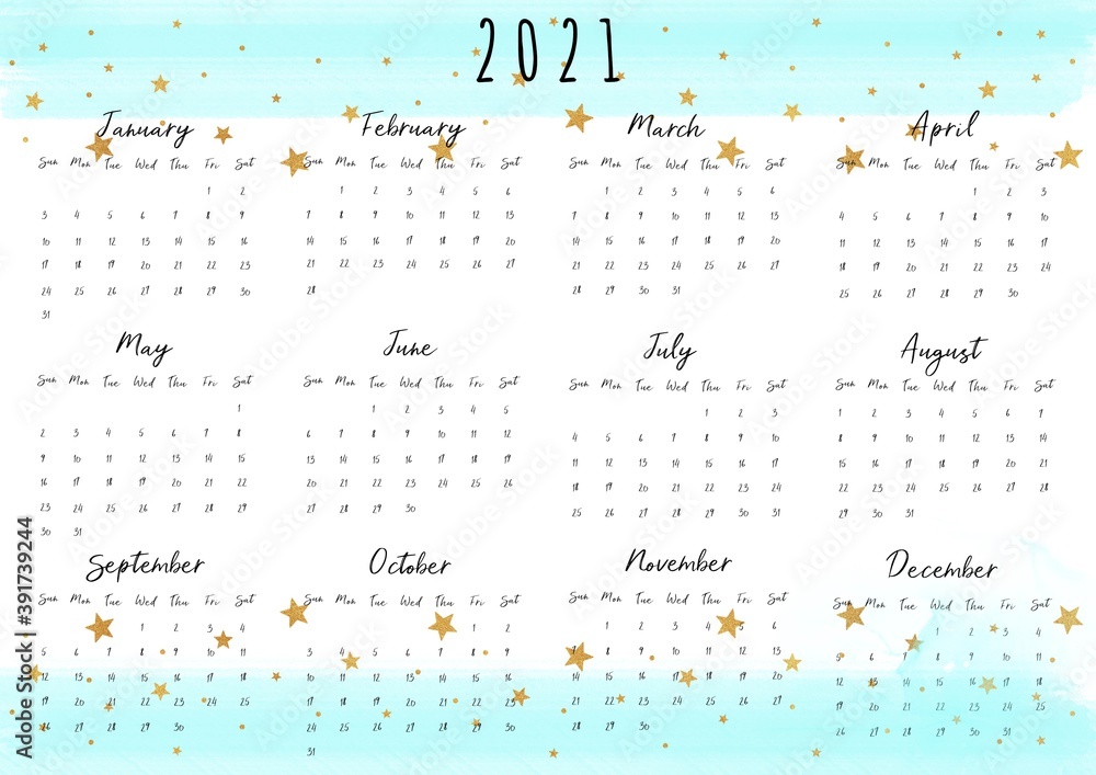 2021 calendar Digital Planner for printable and digital planners Stock ...
