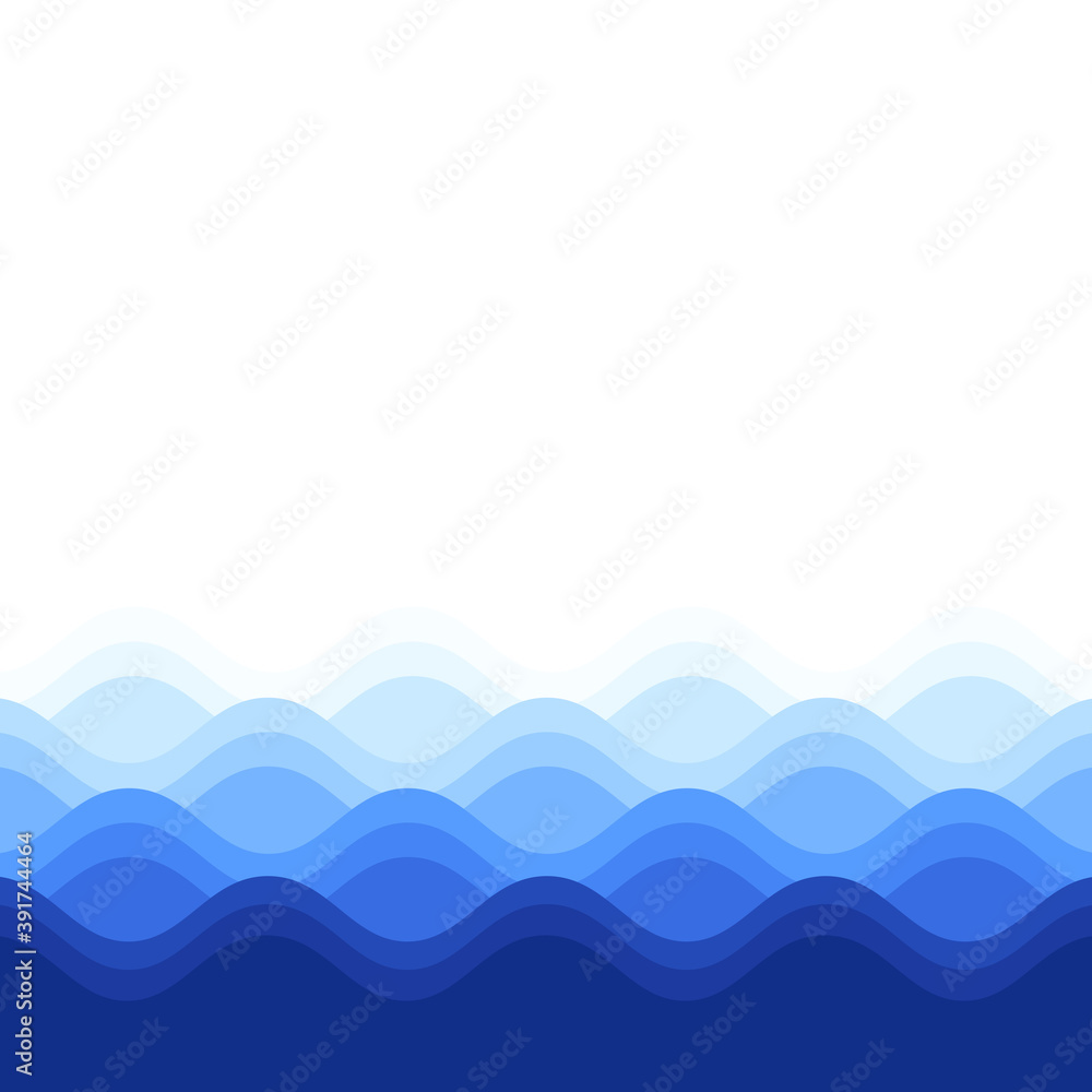 Water waves isolated on white background. For poster, placard, backdrop ...