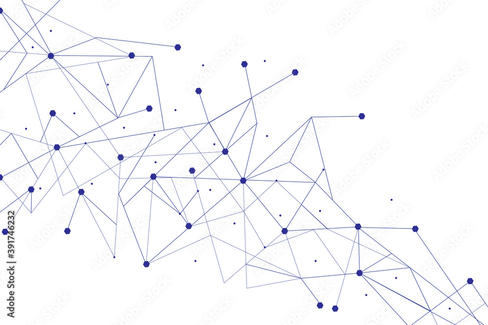 Network abstract connection isolated on white background. Network ...
