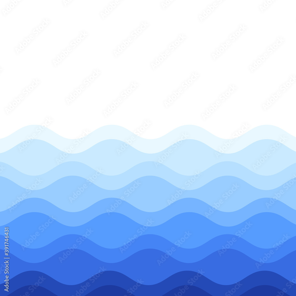 Water waves isolated on white background. For poster, placard, backdrop ...