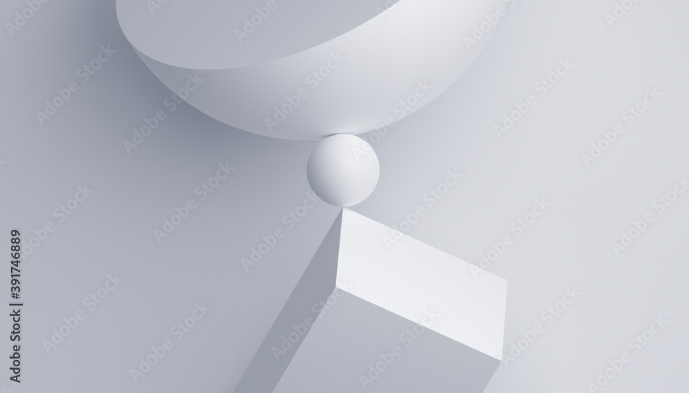 Abstract 3d render of geometric composition, modern background design ...