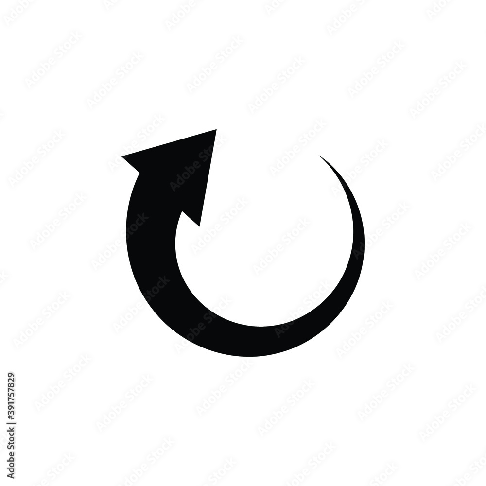 Black arrows in circular motion. Arrow combinations. Rotation arrows ...