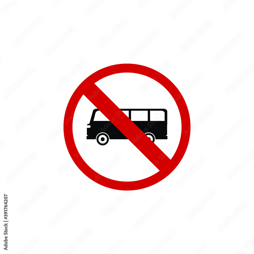 no bus sign vector for road map and traffic sign Stock Vector | Adobe Stock