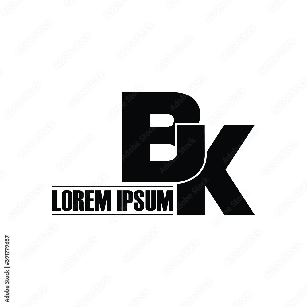 Letter BK simple logo design vector Stock Vector | Adobe Stock