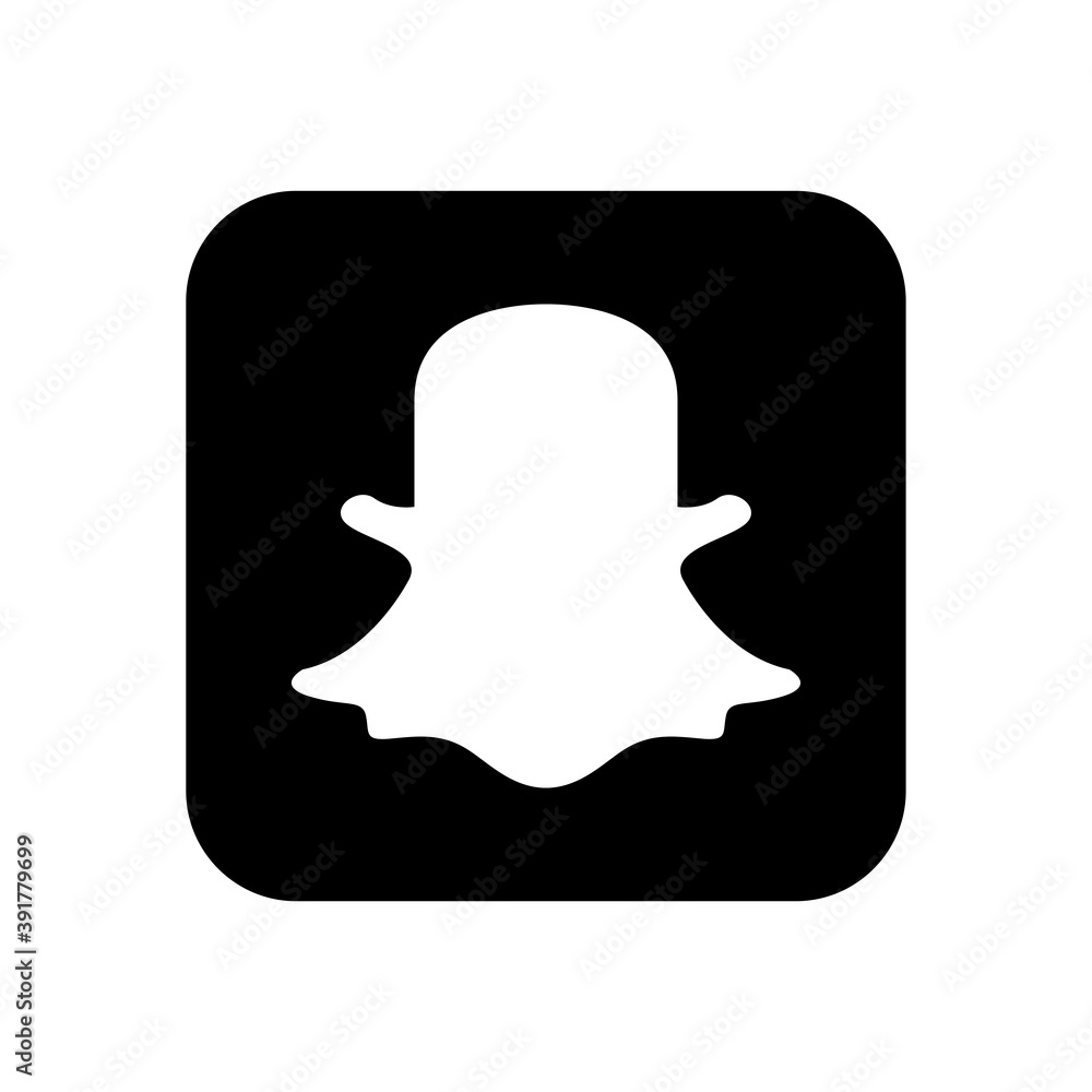 snapchat social network logo icon, silhouette style Stock Vector ...