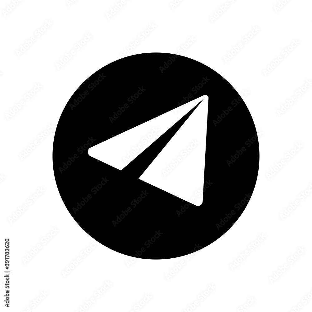 telegram instant messaging logo icon, silhouette style Stock Vector ...