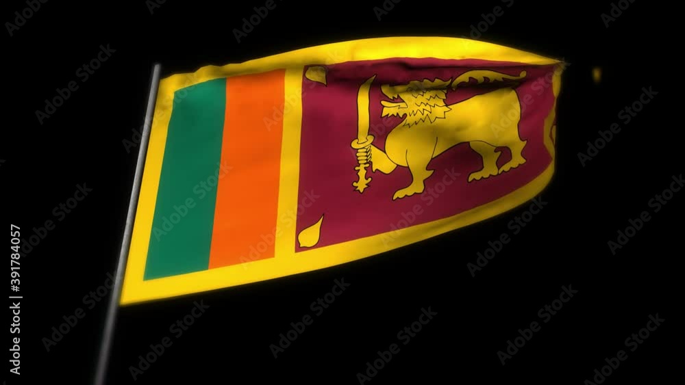 Sri Lanka flag , Realistic 3D animation of waving flag. Sri Lanka flag ...