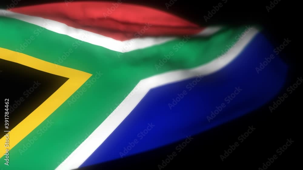 South Africa flag , Realistic 3D animation of waving flag. South Africa ...