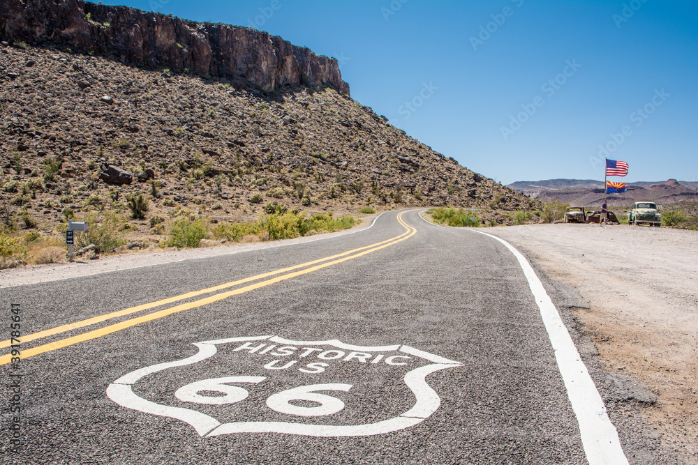 Route 66 historic road USA Stock Photo | Adobe Stock