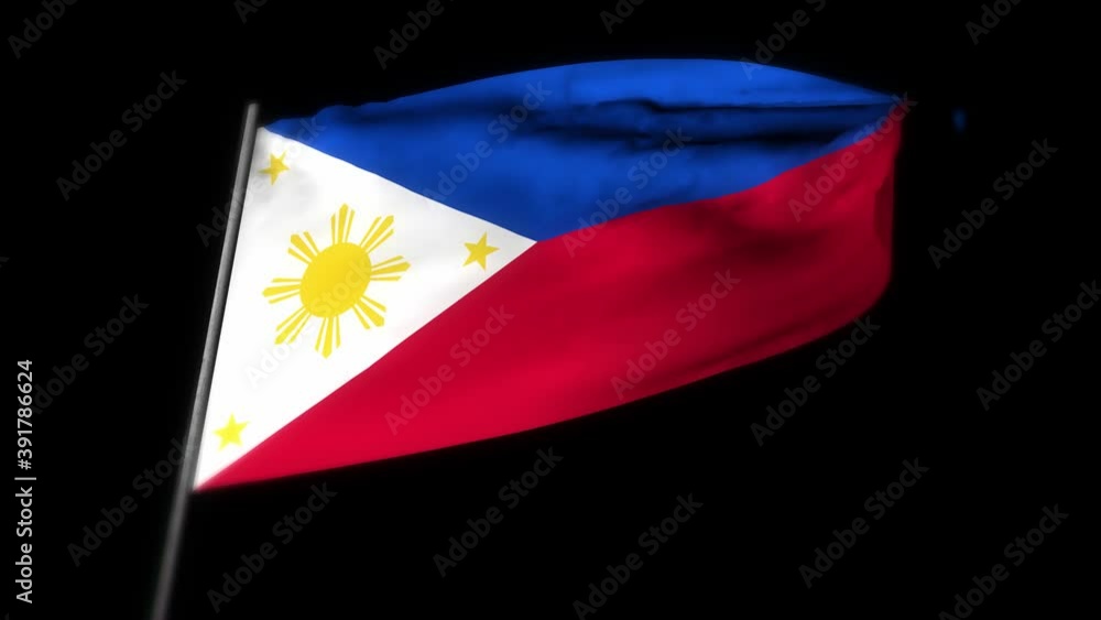 Philippines flag , Realistic 3D animation of waving flag. Philippines ...
